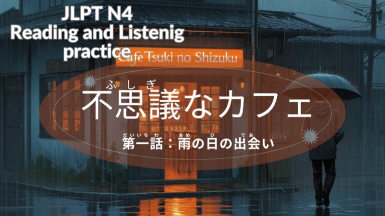 JLPT N4 Reading practice with stories - ふしぎなカフェ-